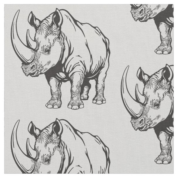 rhinoceros or rhino fabric | Zazzle