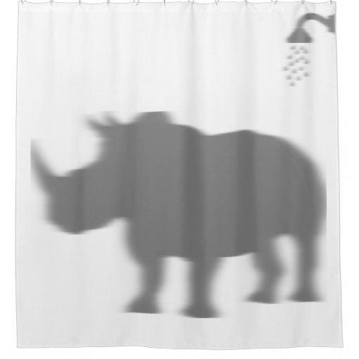 Rhinoceros Silhouette Shadow Behind Shower Curtain | Zazzle