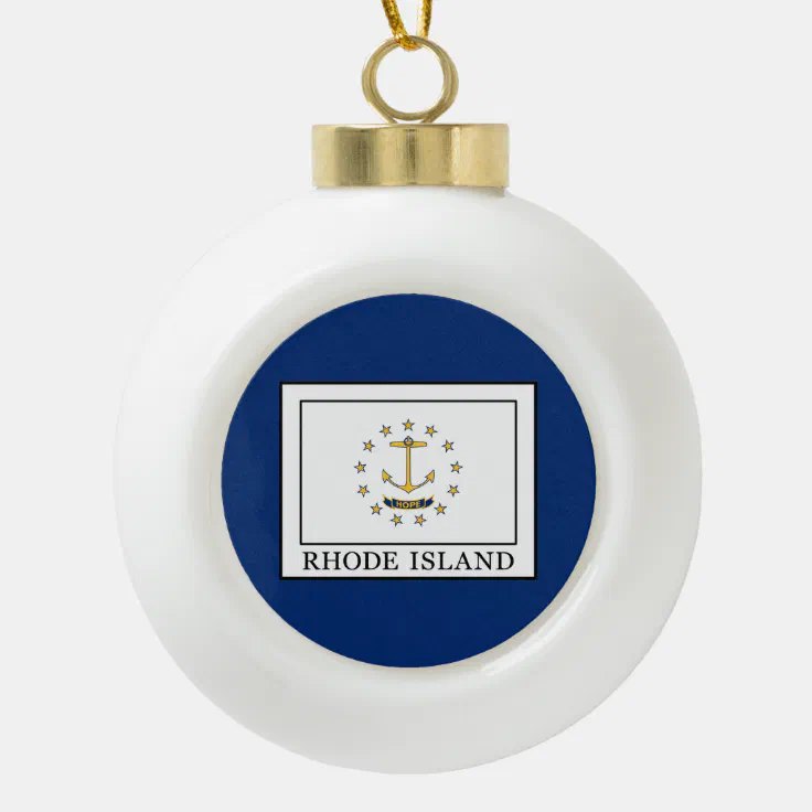 Rhode Island Ceramic Ball Christmas Ornament | Zazzle