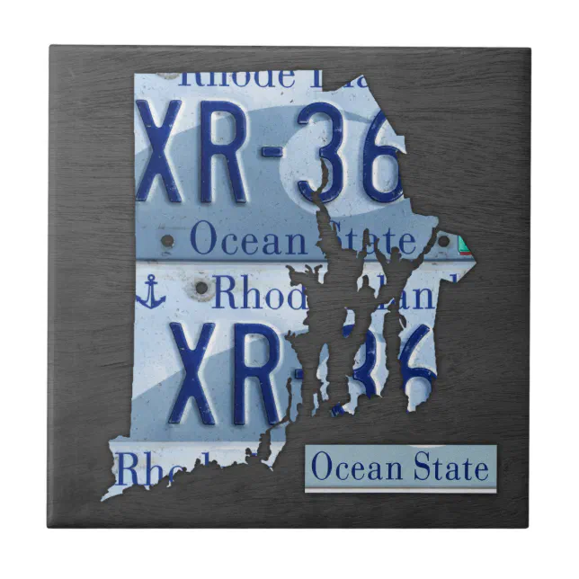 Rhode Island License Plate Map Ceramic Tile | Zazzle