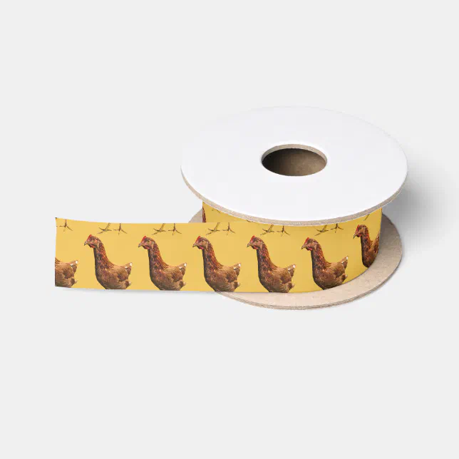 Rhode Island Red Hen Chicken Satin Ribbon | Zazzle