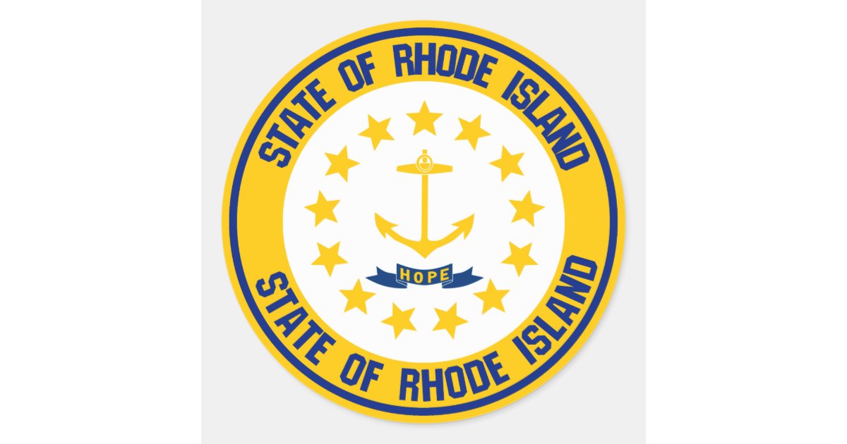 Rhode Island Round Emblem Classic Round Sticker | Zazzle