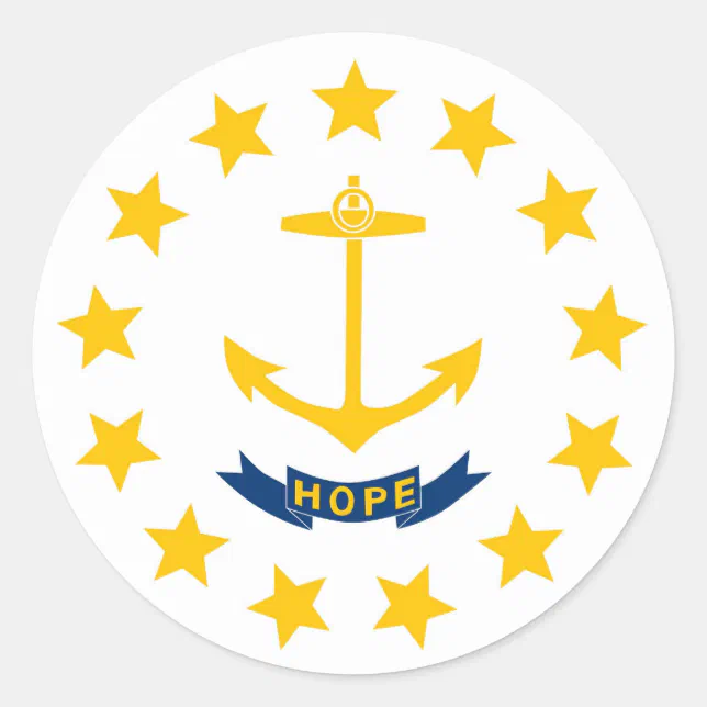 Rhode Island State Flag Classic Round Sticker | Zazzle