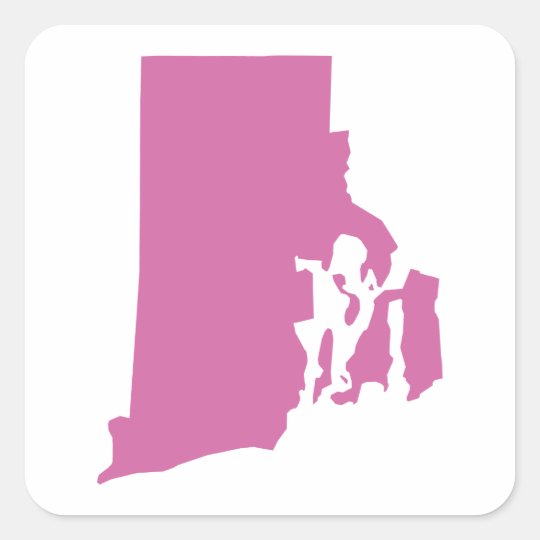 Rhode Island State Outline Square Sticker | Zazzle.com