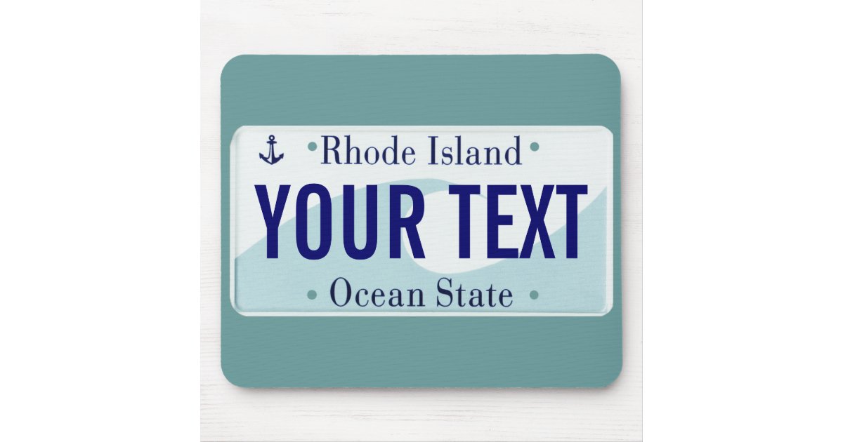 Rhode Island wave ocean state plate mouse pad | Zazzle