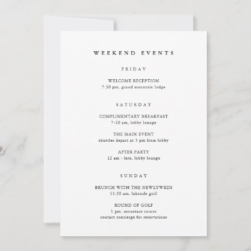 Rhode Island Wedding Welcome Letter & Itinerary | Zazzle