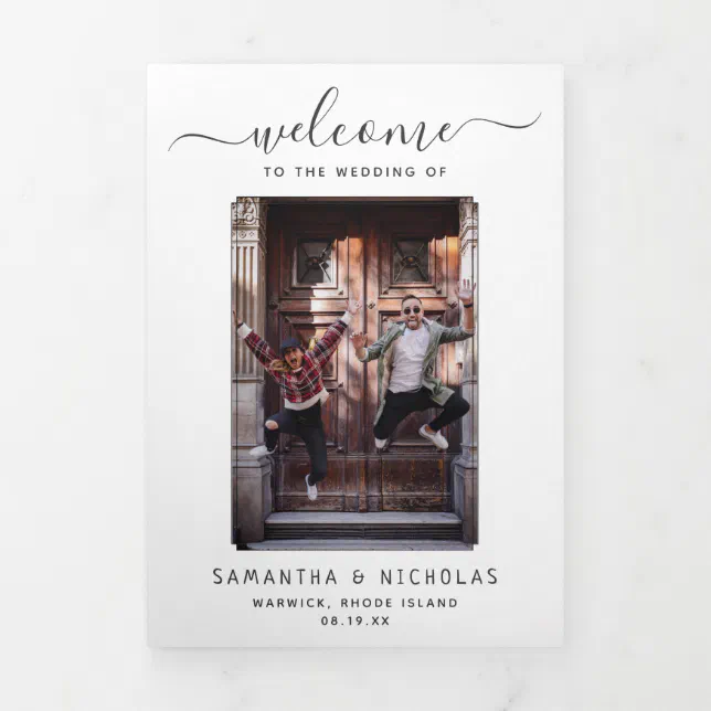 Rhode Island Wedding Welcome Letter & Itinerary Tri-Fold Program | Zazzle