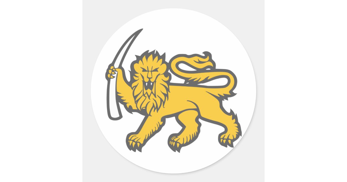 Rhodesian Lion Classic Round Sticker | Zazzle