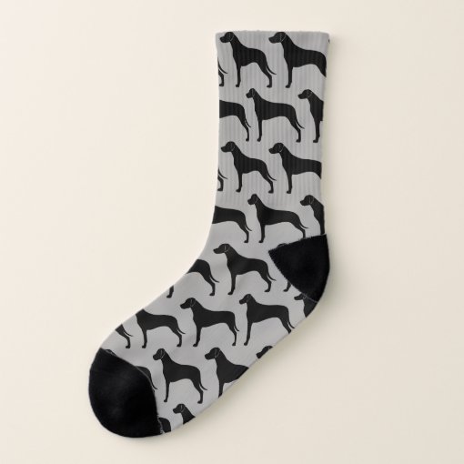 Rhodesian Ridgeback Dog Breed Silhouettes Pattern Socks | Zazzle