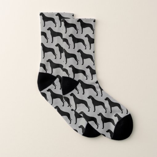 Rhodesian Ridgeback Dog Breed Silhouettes Pattern Socks | Zazzle