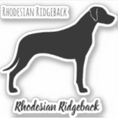 Rhodesian Ridgeback Dog Silhouette Ridgie Vinyl Sticker | Zazzle