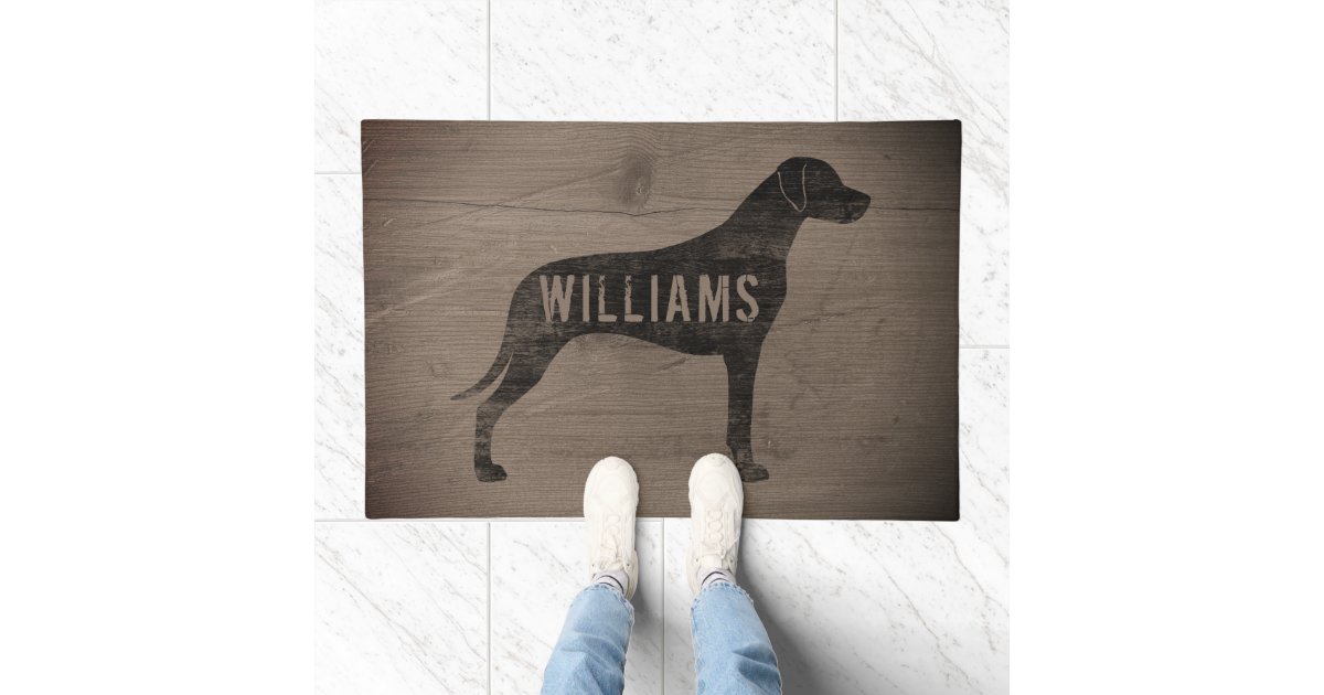 Rhodesian Ridgeback Dog Silhouette Rustic Custom Doormat | Zazzle