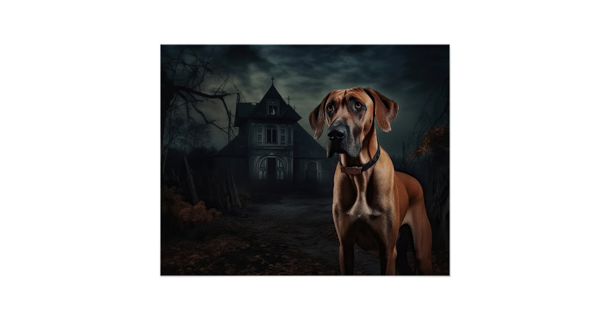 Rhodesian Ridgeback Halloween Scary Poster | Zazzle
