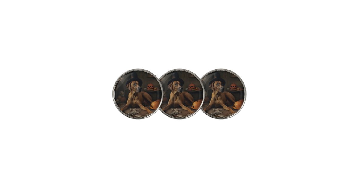 Rhodesian Ridgeback Pumpkins Halloween Scary Golf Ball Marker | Zazzle