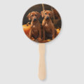 Rhodesian Ridgeback Puppy Autumn Delight Pumpkin Hand Fan | Zazzle
