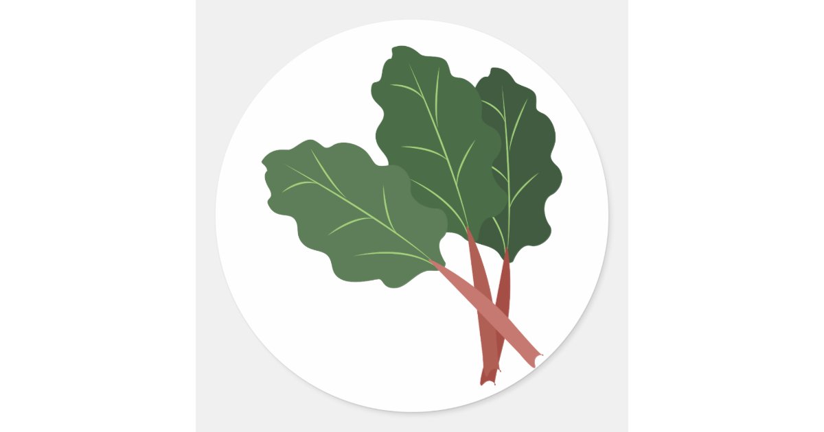 Rhubarb Plant Classic Round Sticker | Zazzle