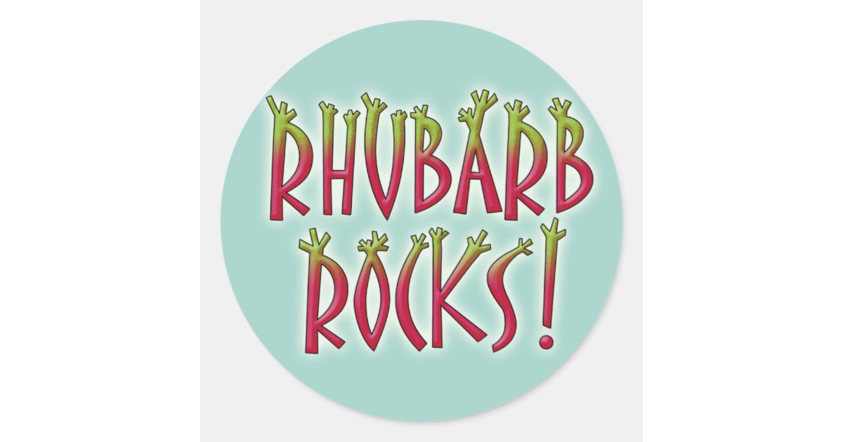 Rhubarb Rocks Classic Round Sticker | Zazzle