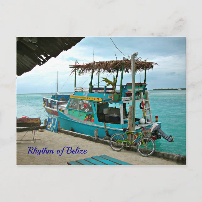 Rhythm of Belize Rasta Boat Postcard | Zazzle
