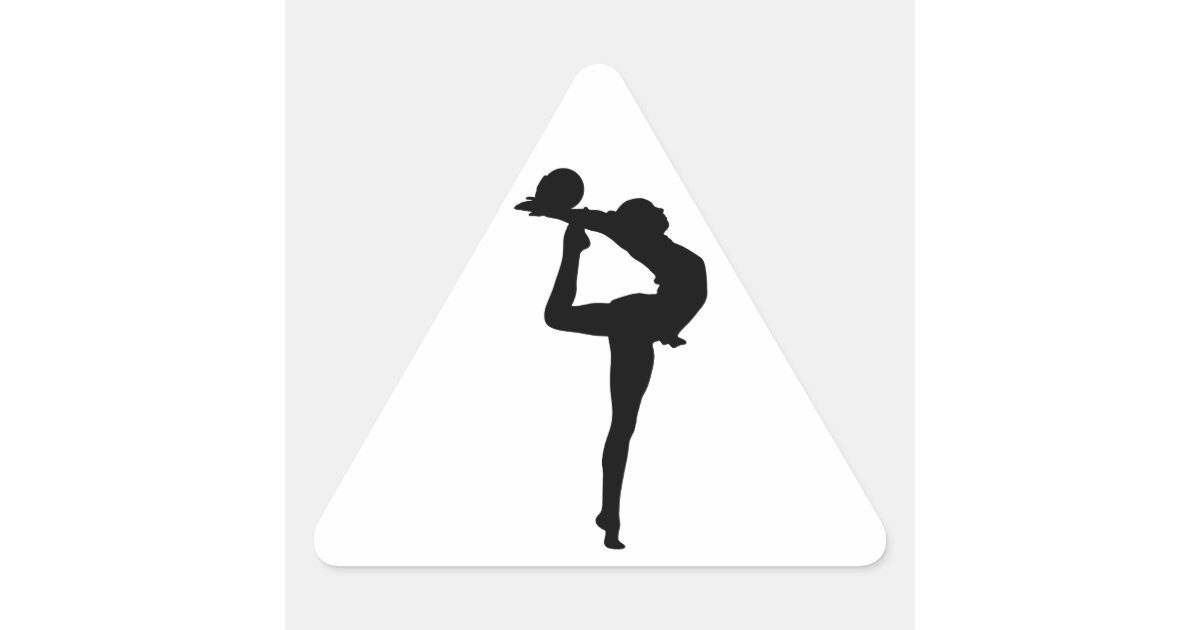 Rhythmic Gymnastics Silhouette Triangle Sticker | Zazzle