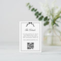 Ribbon Bow Crest Monogram QR Code Wedding Details Enclosure Card | Zazzle