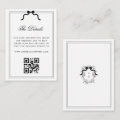 Ribbon Bow Crest Monogram QR Code Wedding Details Enclosure Card | Zazzle
