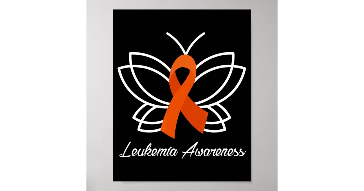 Ribbon Butterfly Aml Leukemia Awareness Poster | Zazzle