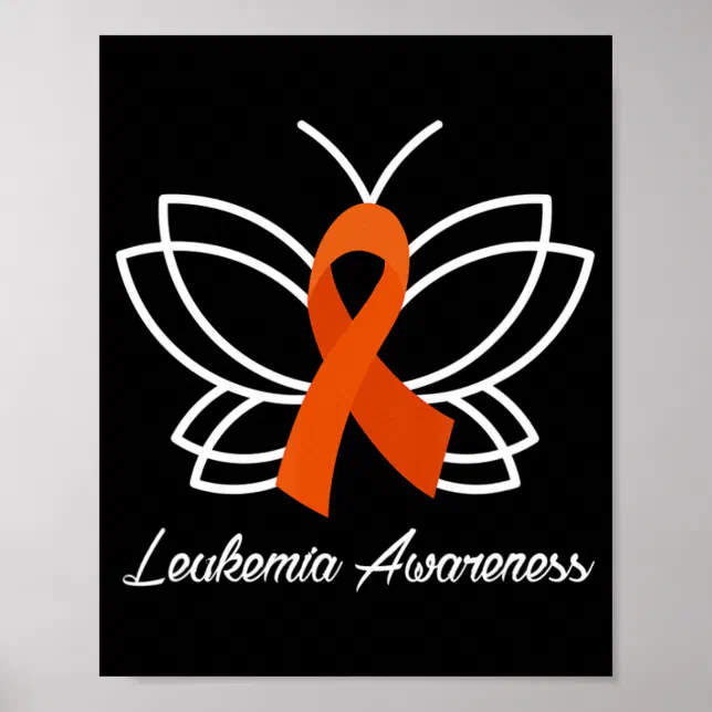 Ribbon Butterfly Aml Leukemia Awareness Poster | Zazzle
