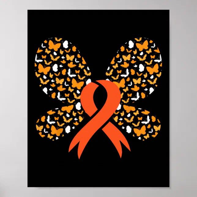 Ribbon Butterfly Leukemia Awareness Survivor Gift Poster | Zazzle