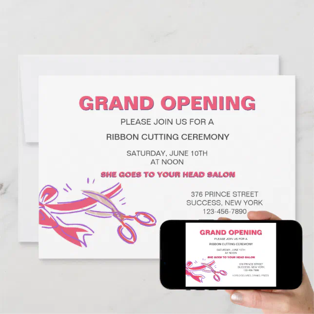 Ribbon Cutting Ceremony Invitation | Zazzle