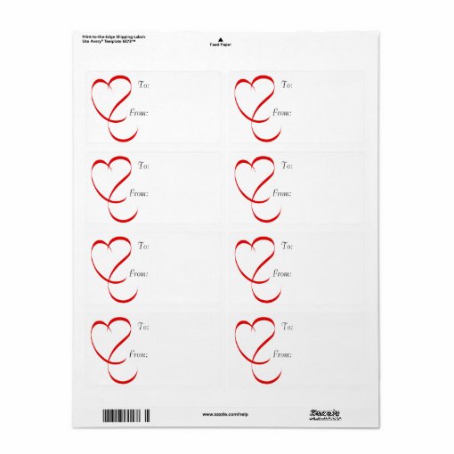 Ribbon Heart Gift Tag Labels | Zazzle