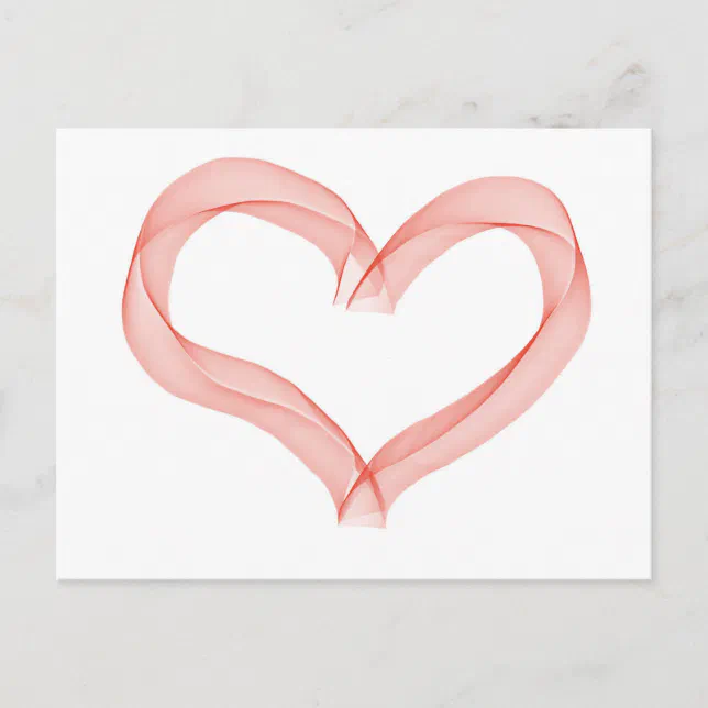 Ribbon heart postcard | Zazzle