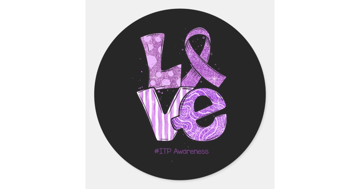Ribbon Itp Awareness Month Classic Round Sticker | Zazzle