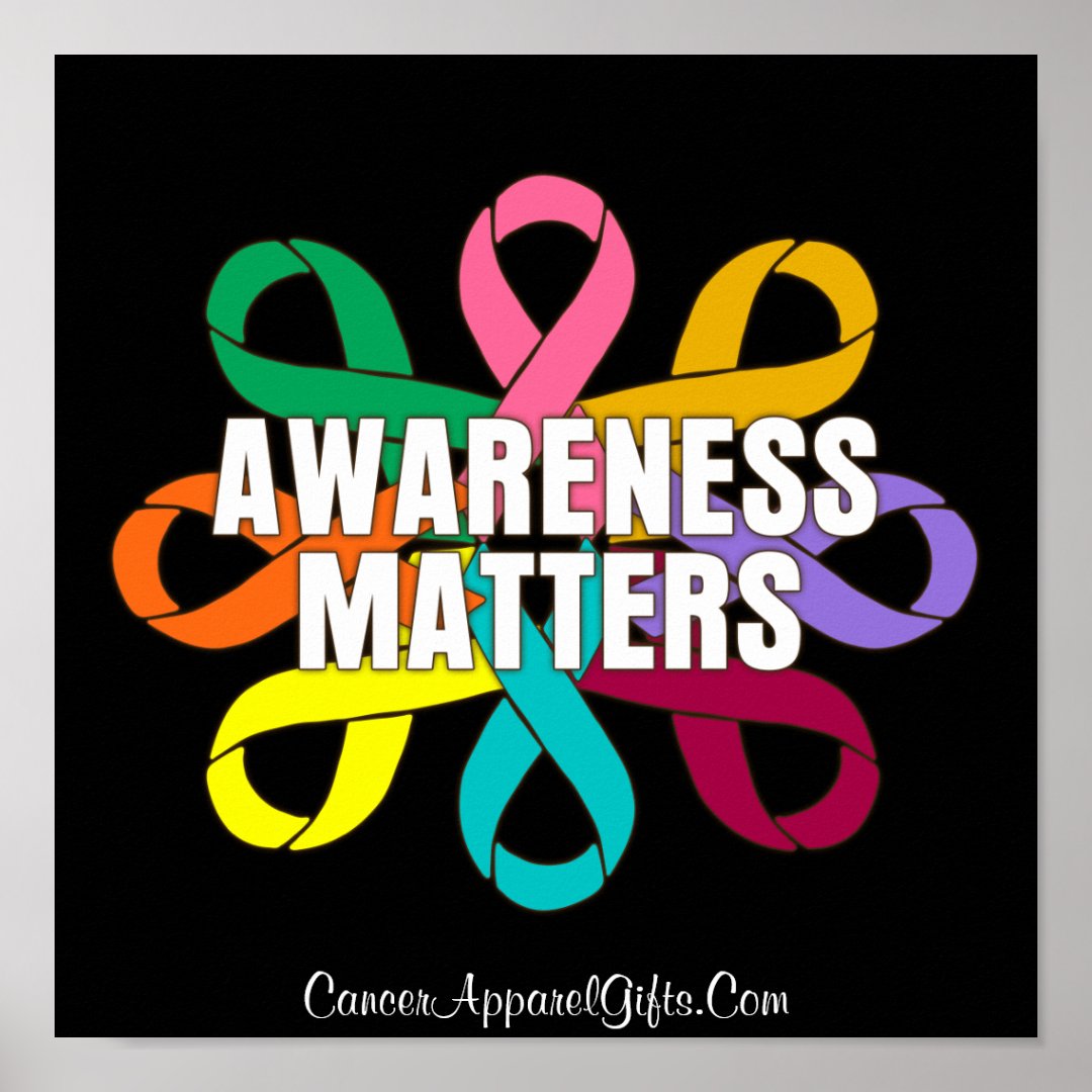 Ribbon of Cancer Awareness - Awareness Matters Poster | Zazzle