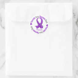 Ribbon of Hearts - Pancreatic Cancer Awareness Classic Round Sticker ...