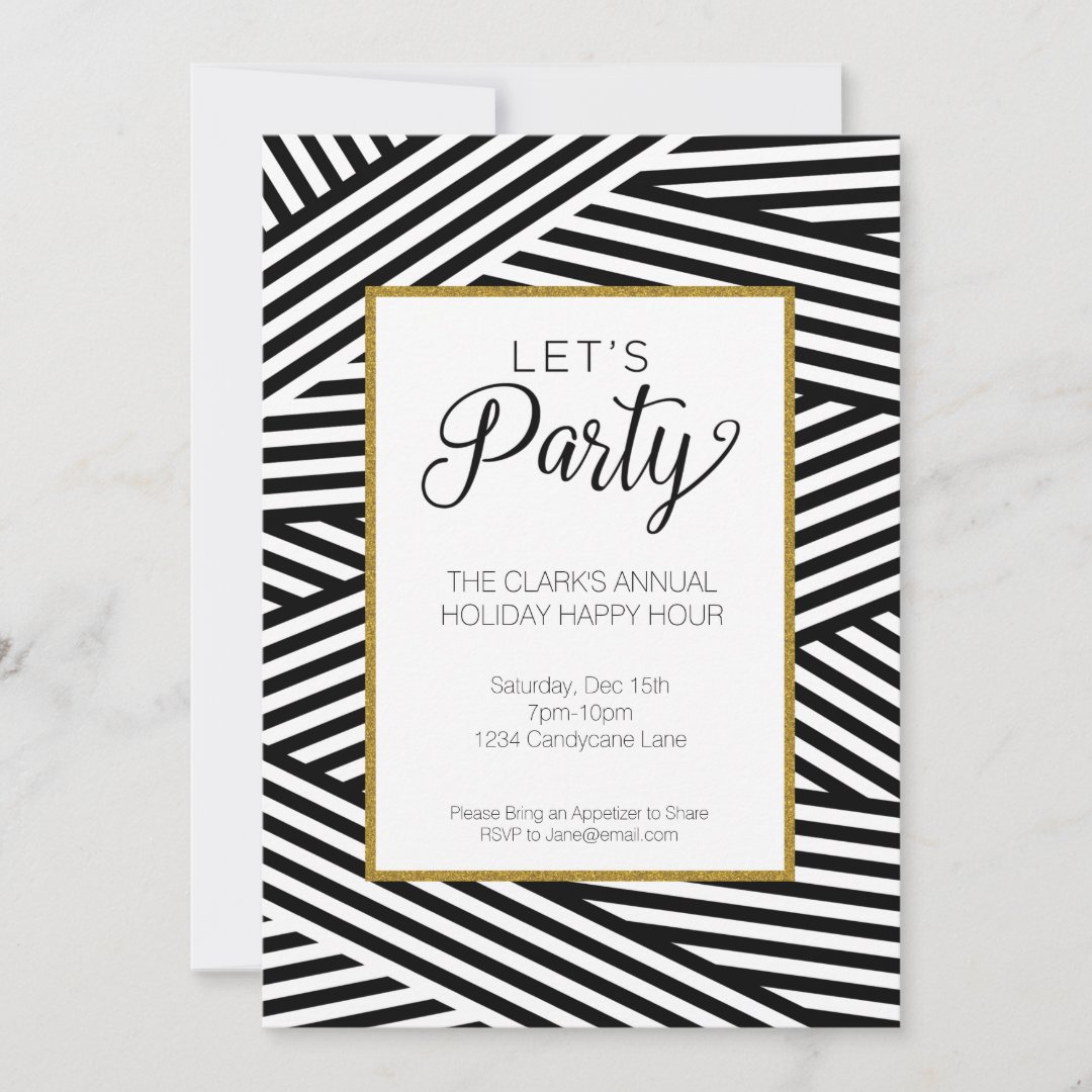 Ribbon Striped Party Invitation | Zazzle