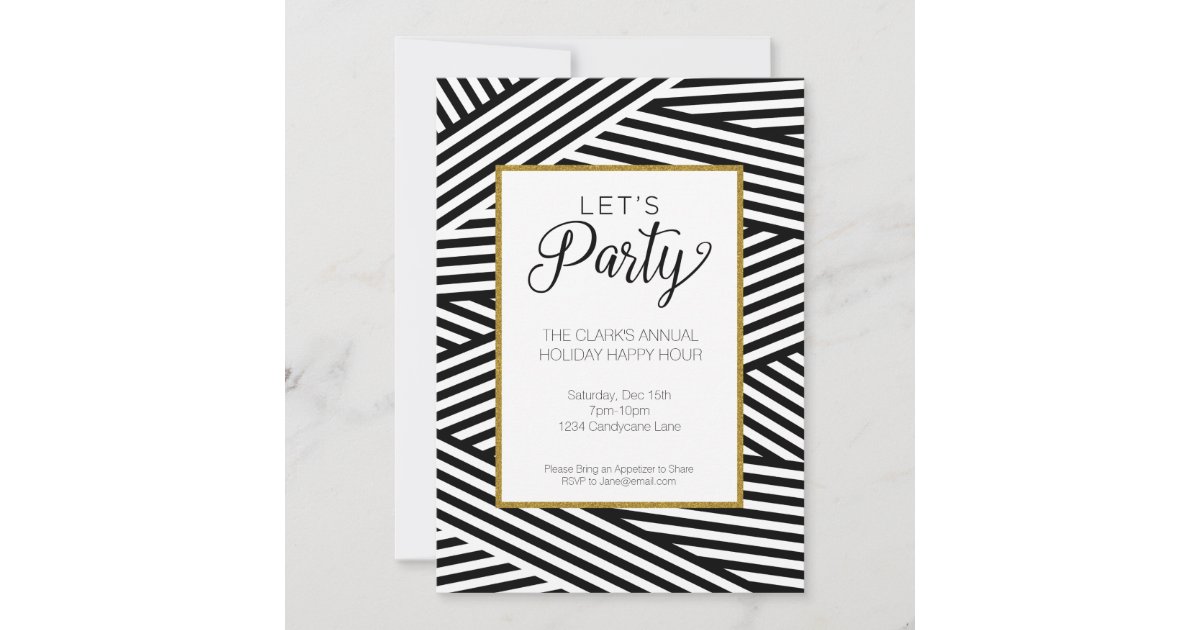 Ribbon Striped Party Invitation | Zazzle