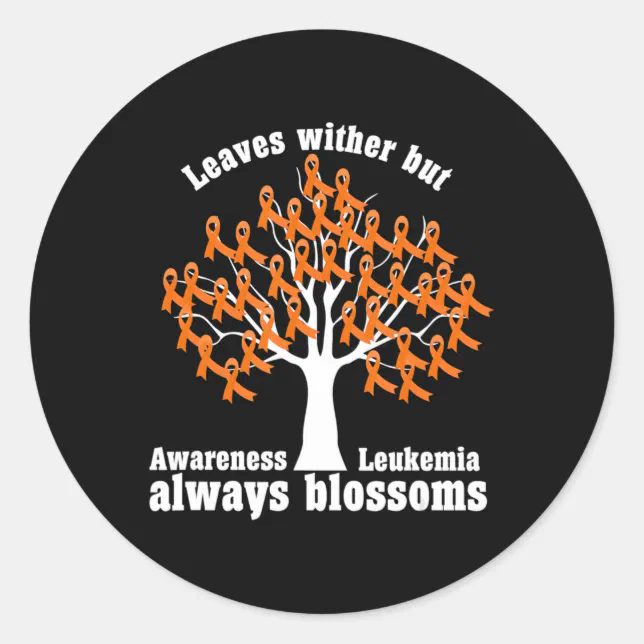 Ribbon Tree Aml Leukemia Awareness Classic Round Sticker | Zazzle