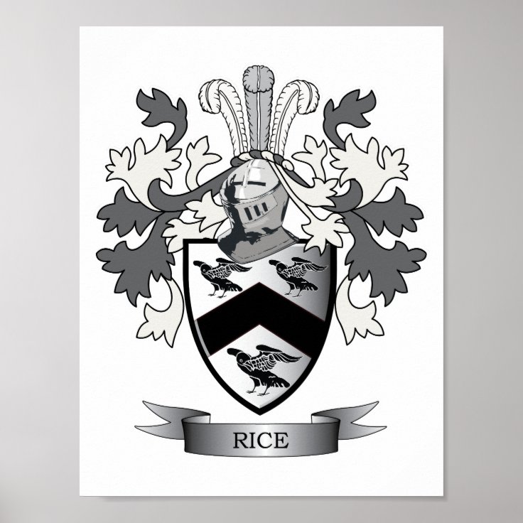 Rice Family Crest Coat of Arms Poster | Zazzle