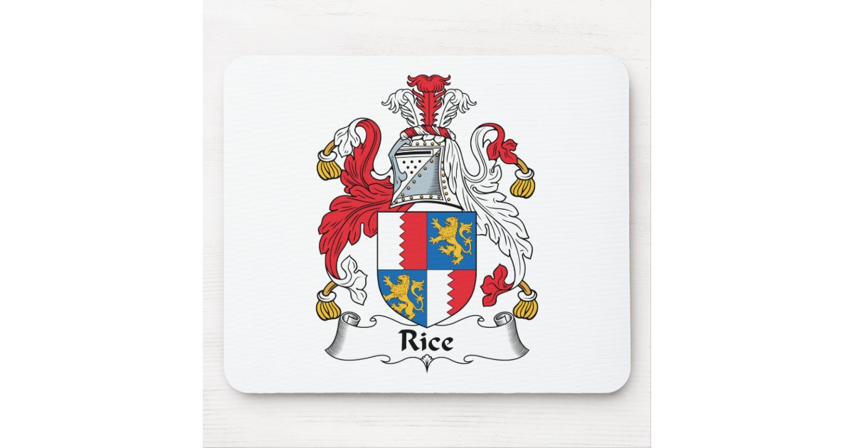 Rice Family Crest Mouse Pad | Zazzle