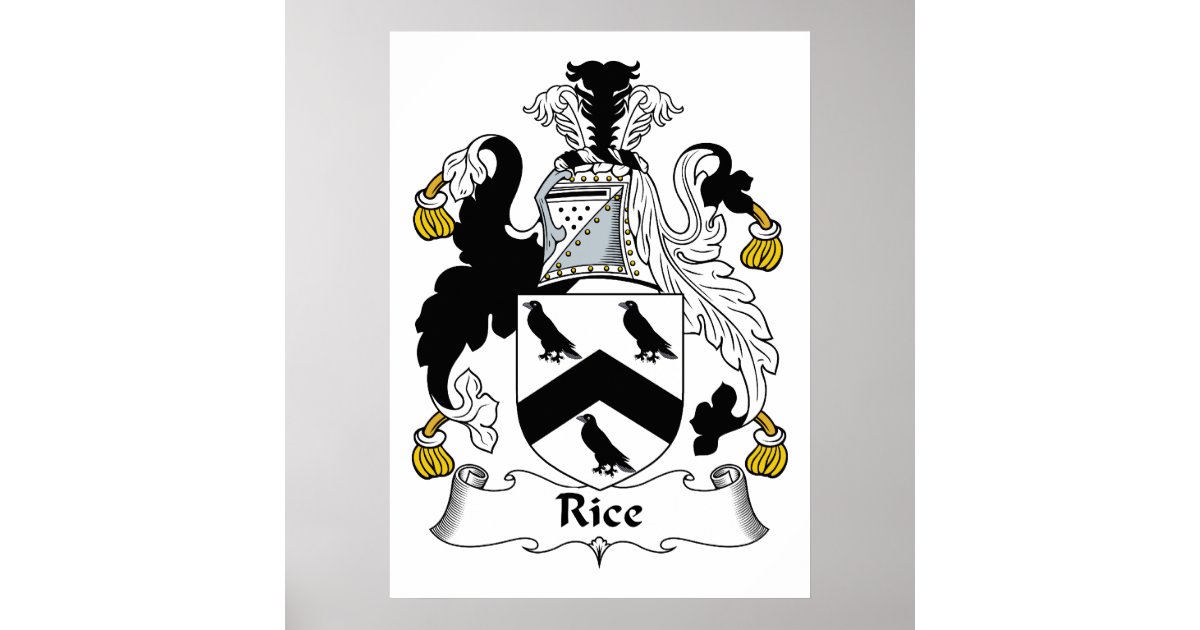 Rice Family Crest Poster | Zazzle