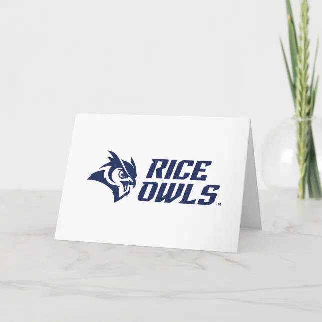 Rice Owls Mascot and Logo Card | Zazzle
