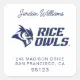 Rice Owls Mascot and Logo Square Sticker | Zazzle