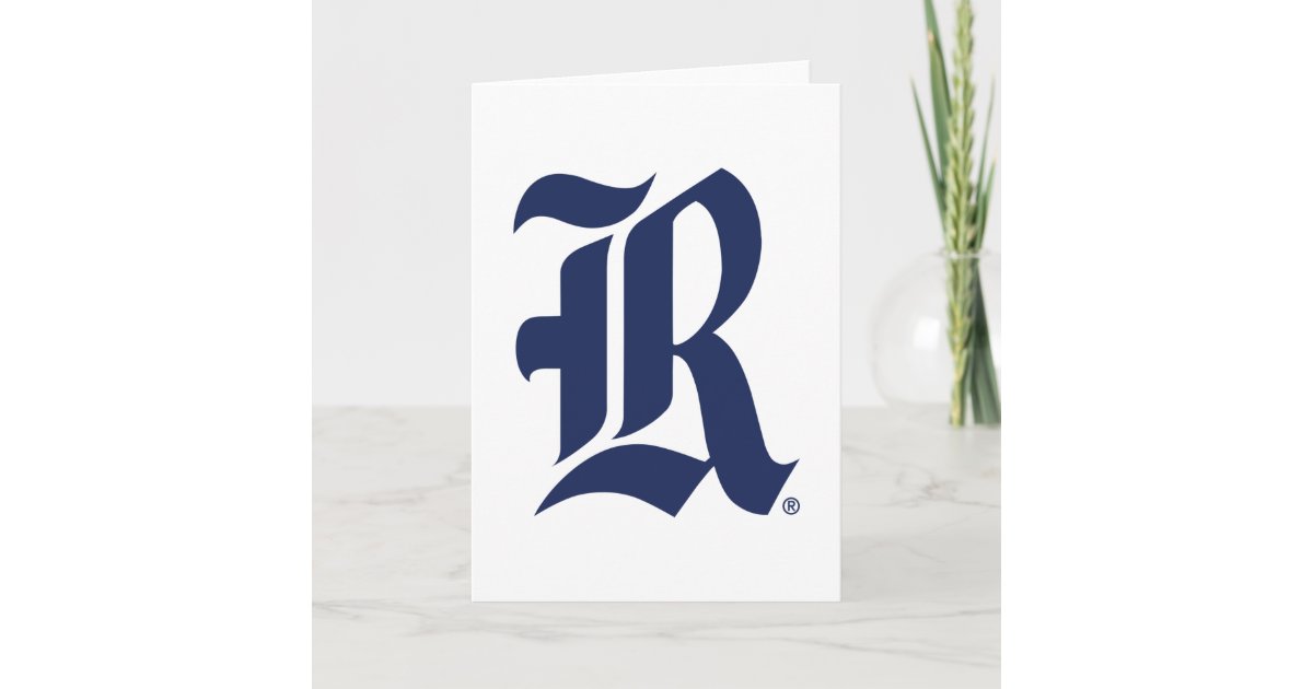 Rice University Iconic Letter Emblem Card | Zazzle