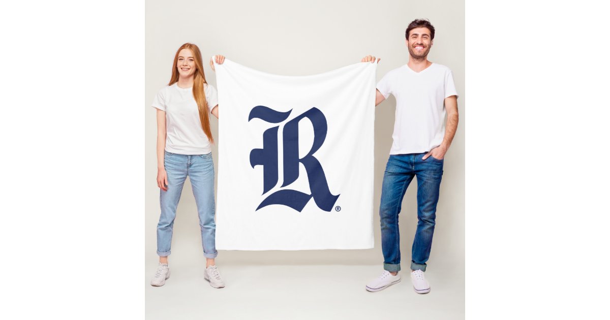 Rice University Iconic Letter Emblem Fleece Blanket | Zazzle