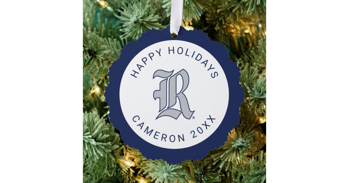 Rice University Iconic Letter Emblem Ornament Card | Zazzle