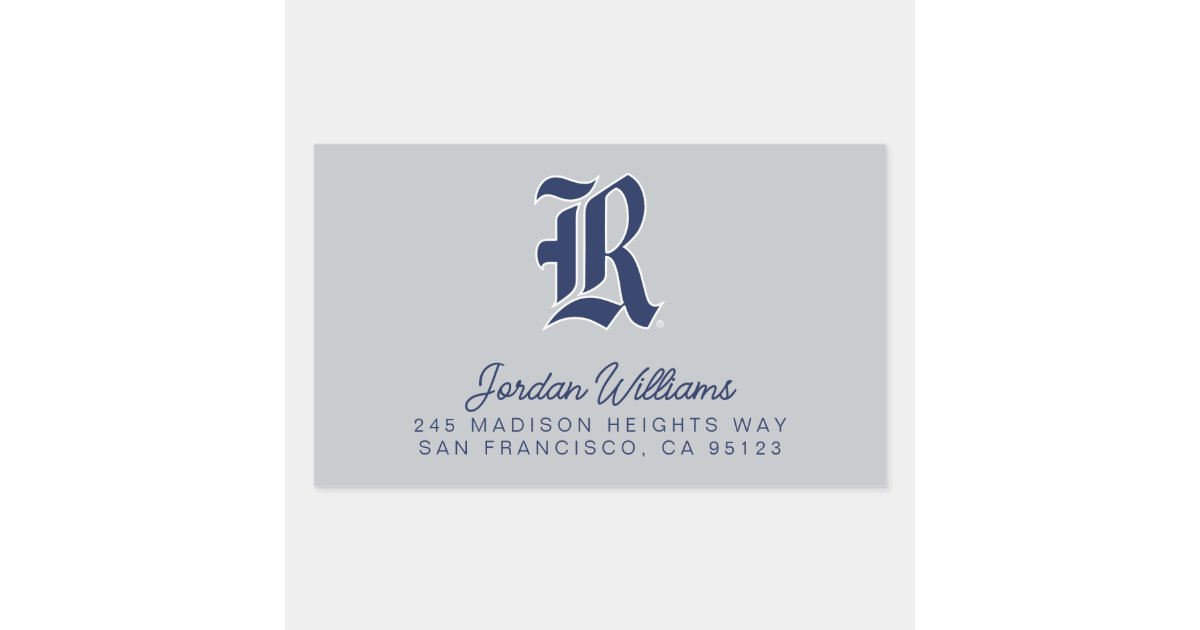Rice University Iconic Letter Emblem Rectangular Sticker | Zazzle
