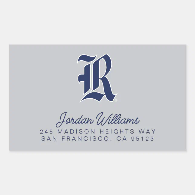 Rice University Iconic Letter Emblem Rectangular Sticker | Zazzle