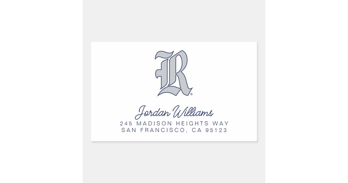 Rice University Iconic Letter Emblem Rectangular Sticker | Zazzle