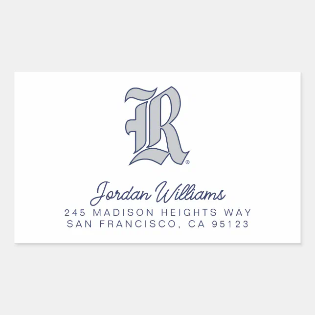 Rice University Iconic Letter Emblem Rectangular Sticker | Zazzle