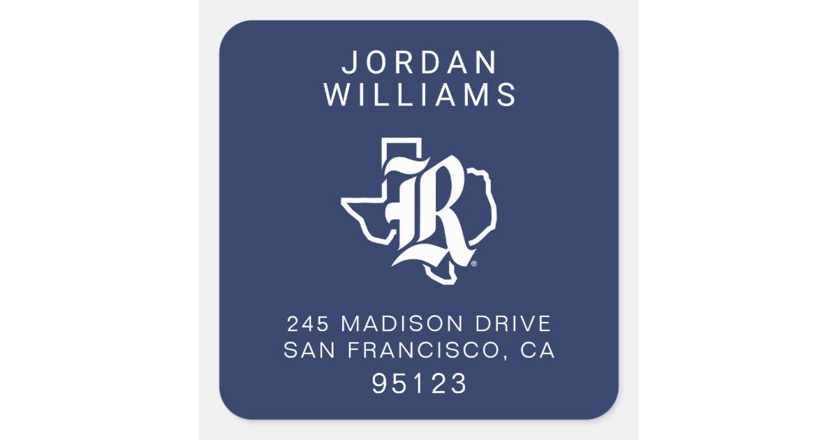 Rice University Texas Emblem Square Sticker | Zazzle